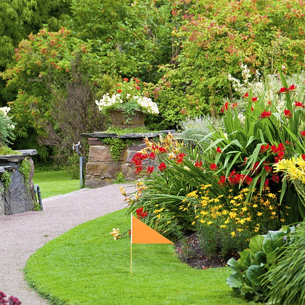Worgeous Bright Orange Marker Flags for Yard and Garden Decoration Made ...