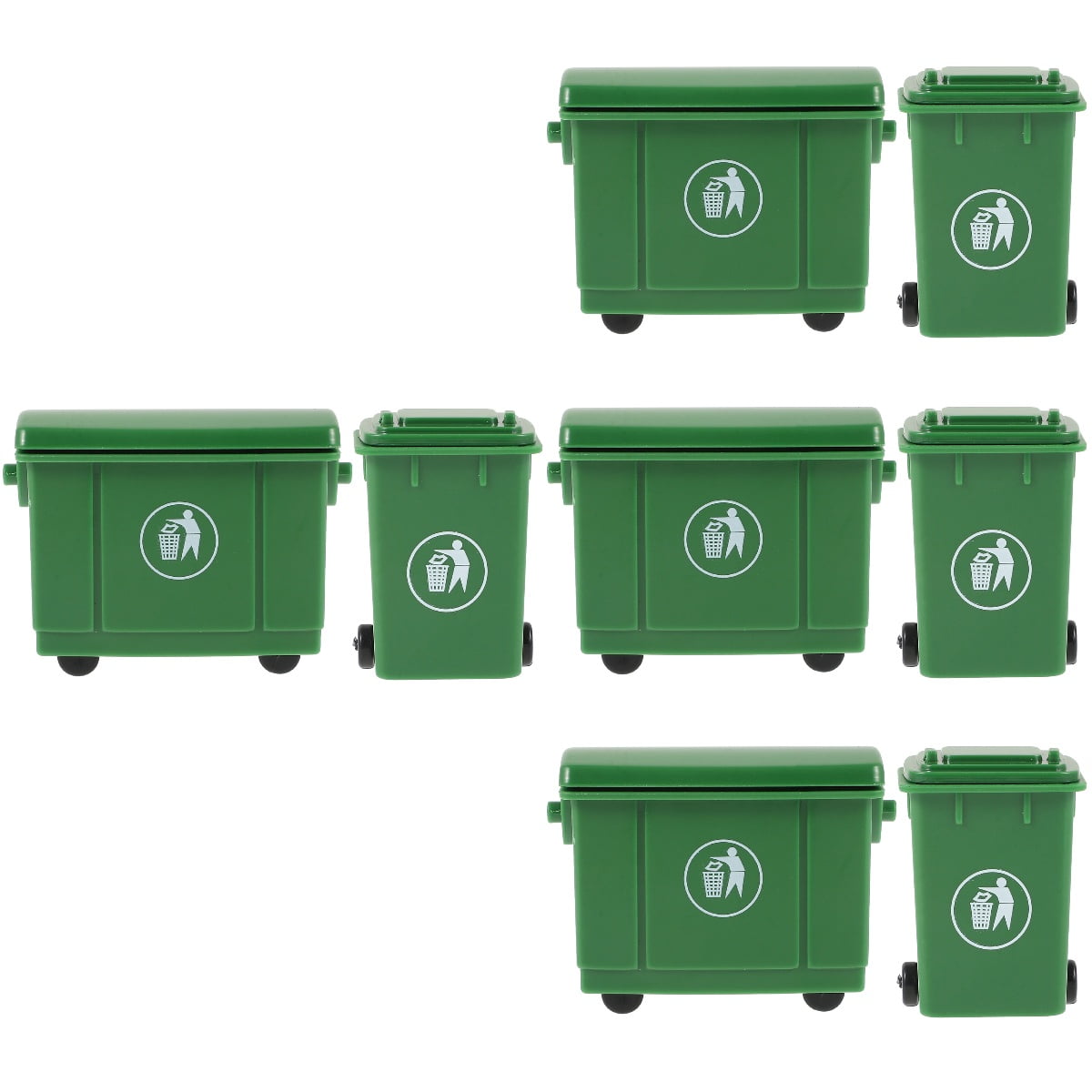 Worgeous 8 Pcs Miniature Garbage Cans Miniature Scene Trash Can Model ...