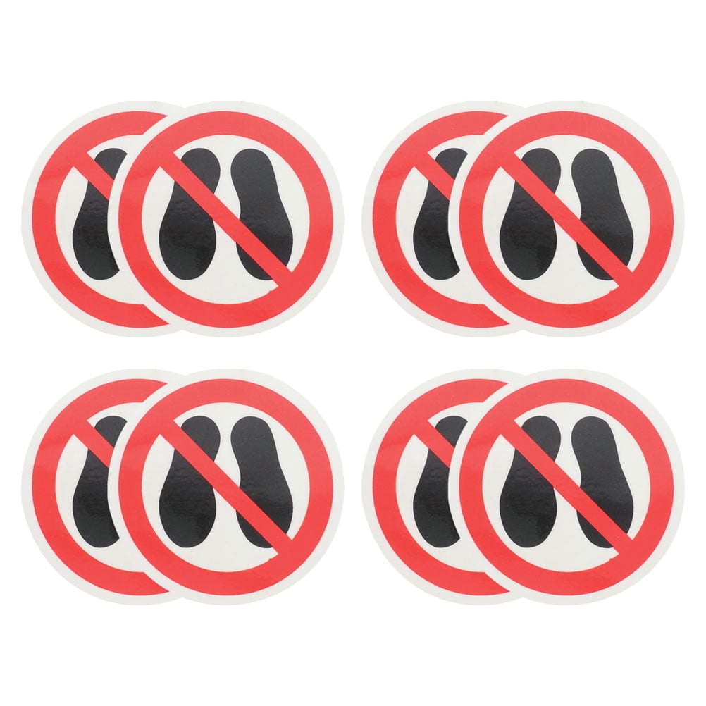 Worgeous 8 Pcs No Step Sign Stickers Self Adhesive Peel And Stick ...