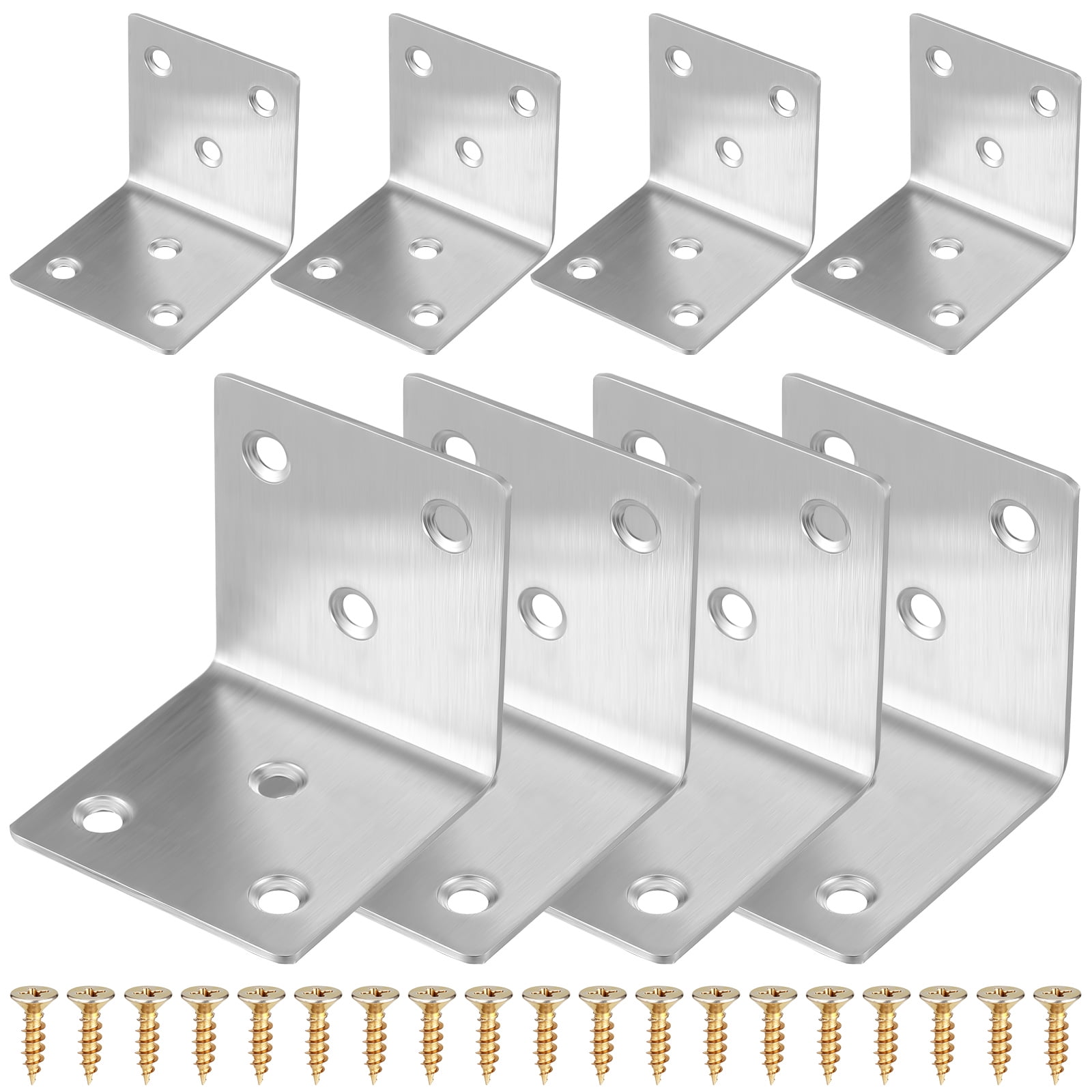 Worgeous 8 Pcs Small Angle Bracket Tape Furniture Corner Right Silver ...