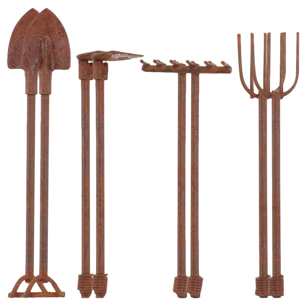 Worgeous 8 Pcs Tiny House Tool Case Plants Mini Fairy Garden Tree Work ...