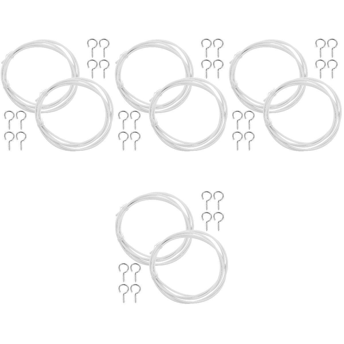 Worgeous 8 Sets Curtain Hanging Wire Shower Curtain Wire Cable Curtain ...