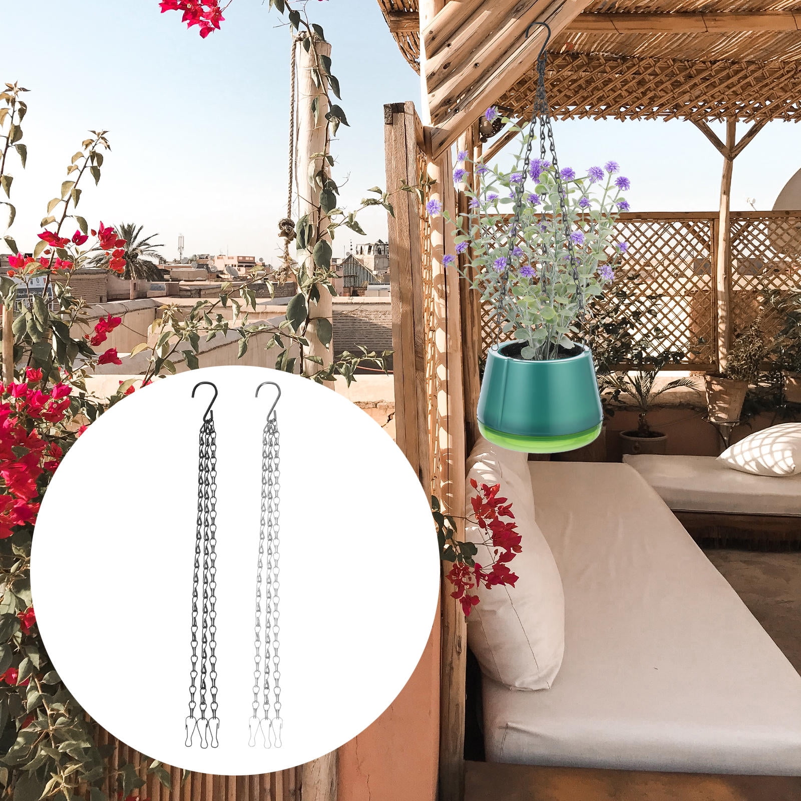 RENACLIPY Plant Pot Accessories 8 Sets Sturdy Iron Hanging Chains for ...