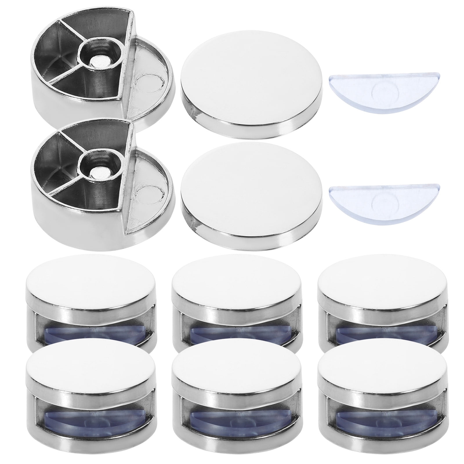 Worgeous 8 Sets Glass Clip Wall Mounted Corner Brackets Clips Mirror ...