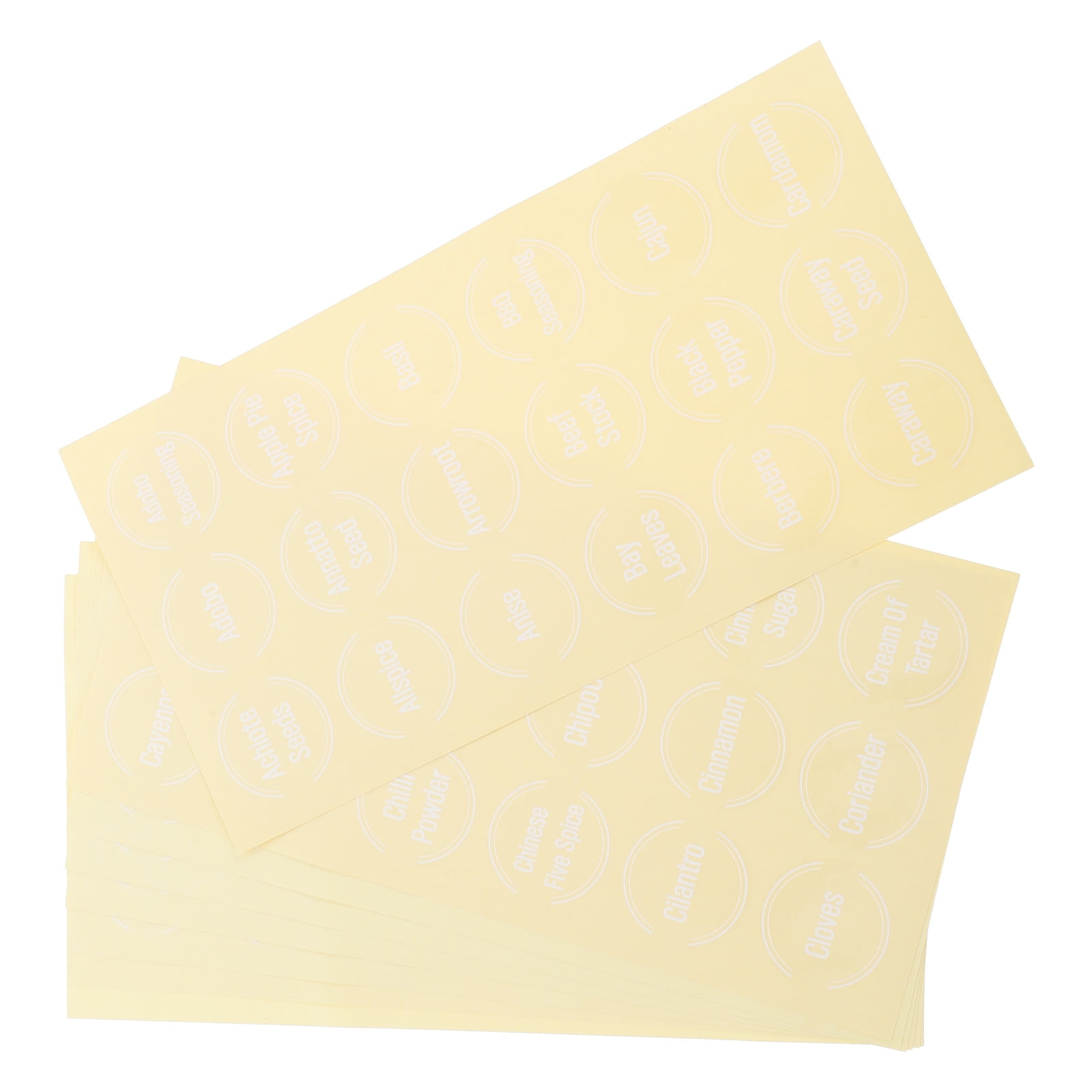 Worgeous 8 Sheets Of Clear Round Waterproof Labels For Spice Bottles ...