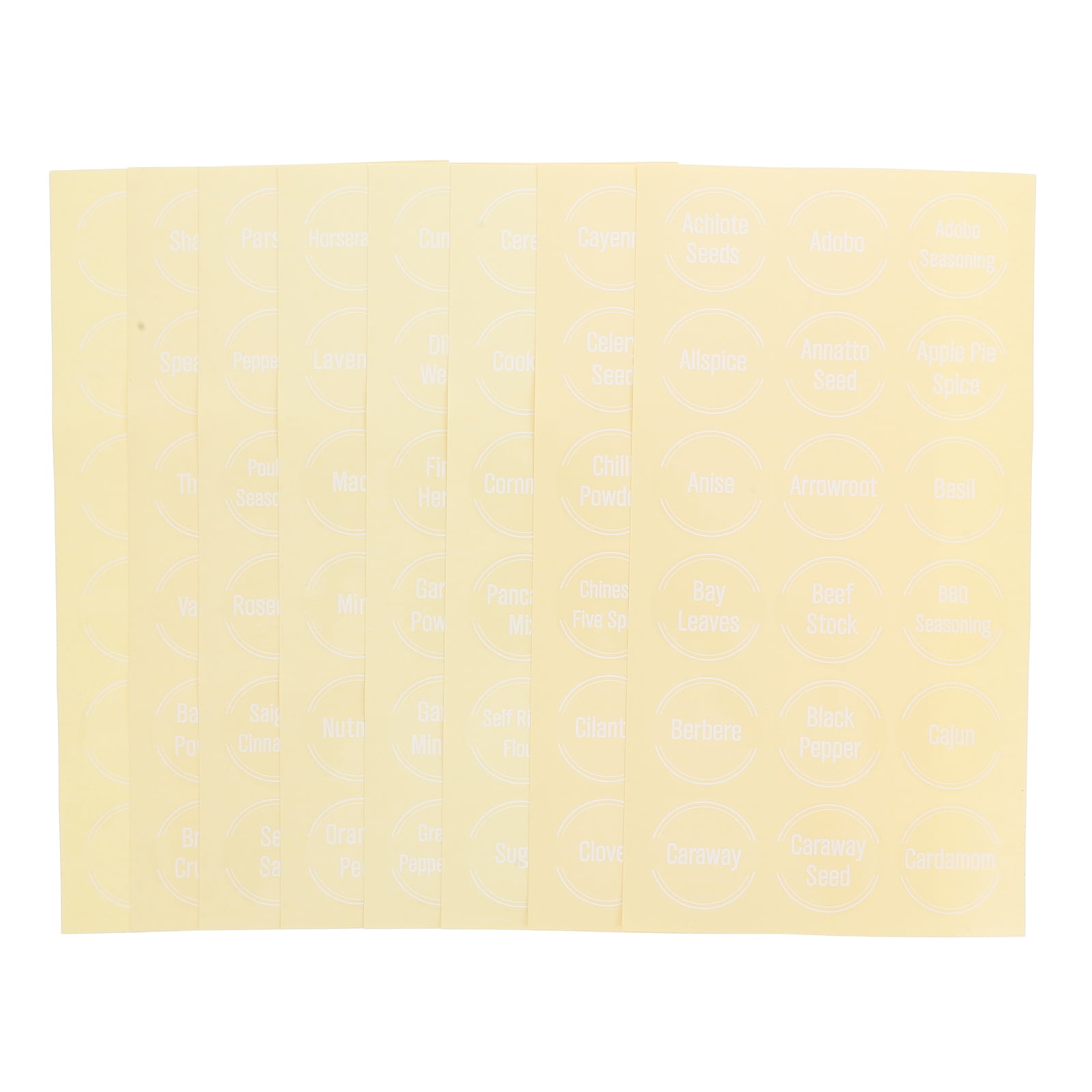Worgeous 8 Sheets Of Transparent Label Stickers For Spice Jars Bottle ...