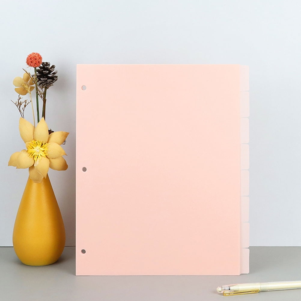 Worgeous 8 Sheets Partition Plate Dividers Pink Binder Separators with ...