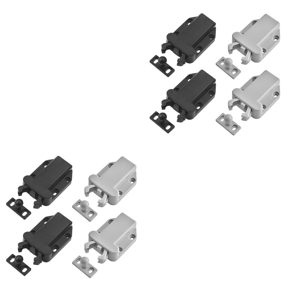 Worgeous 8 pcs Drawer Safe Push Latch Self-Locking Device Plastic Touch ...