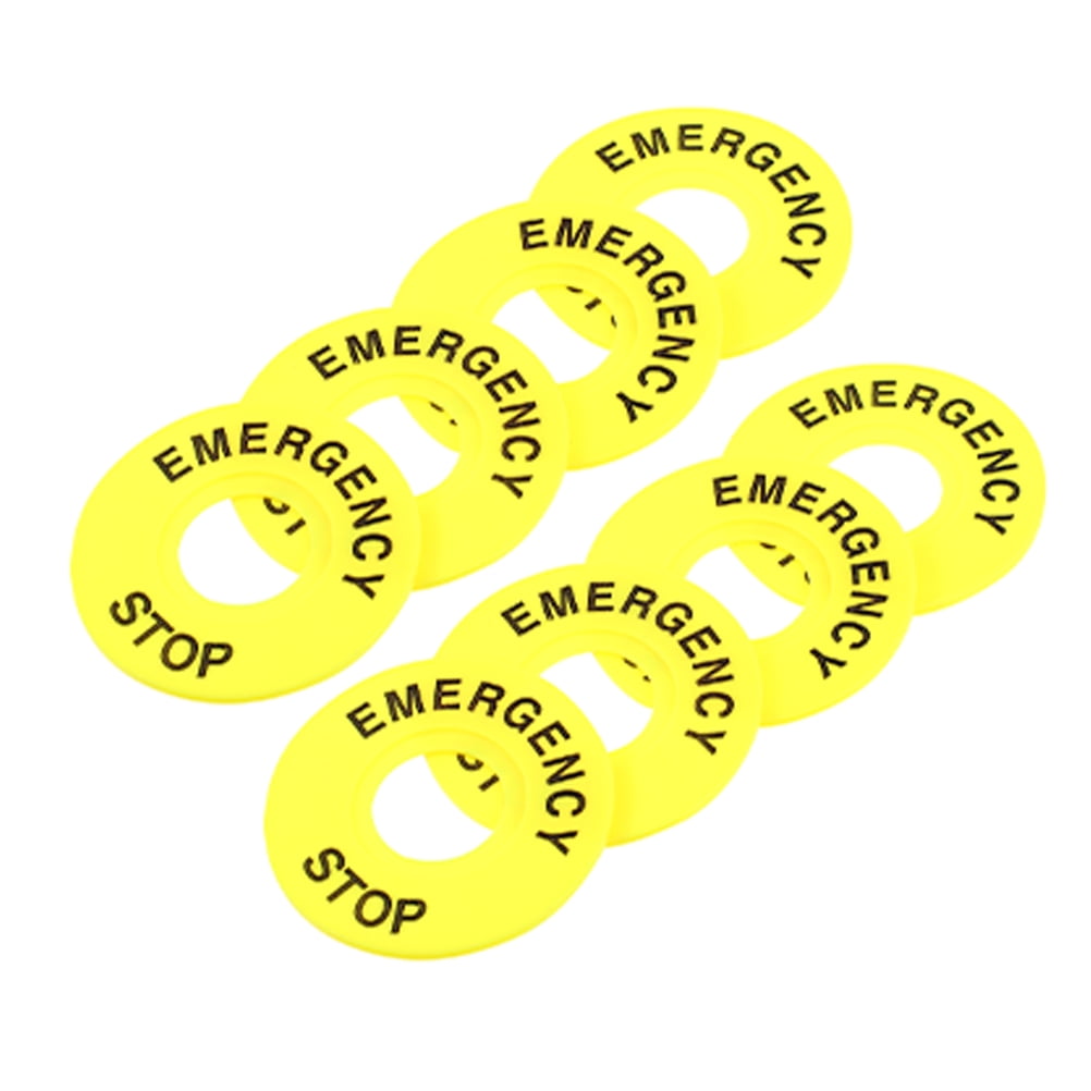 Worgeous 8pcs 22mm Emergency Stop Button Warning Ring Yellow Emergency ...