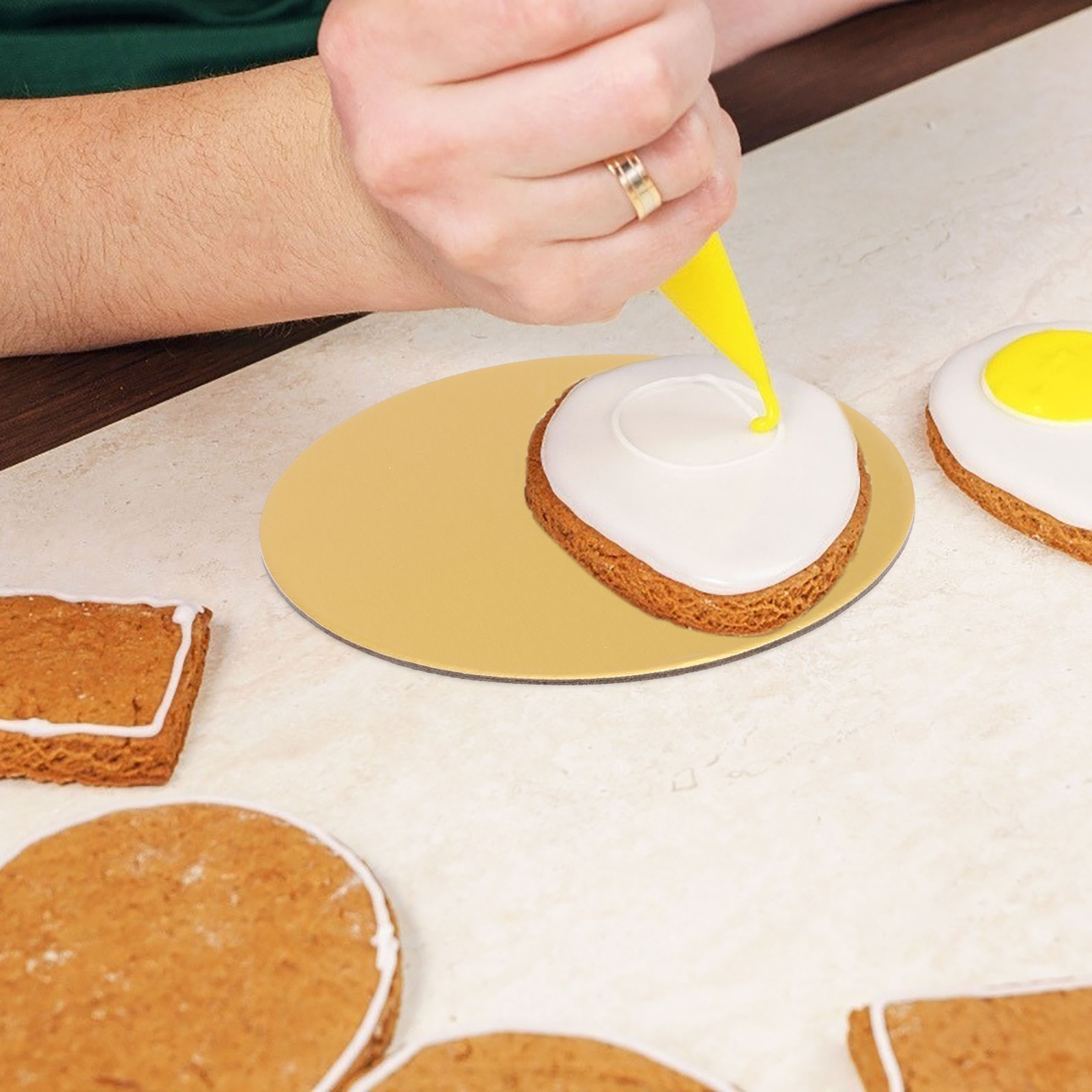 WHAMVOX Golden Paper Cake Boards for Baking Use and Sturdy with ...