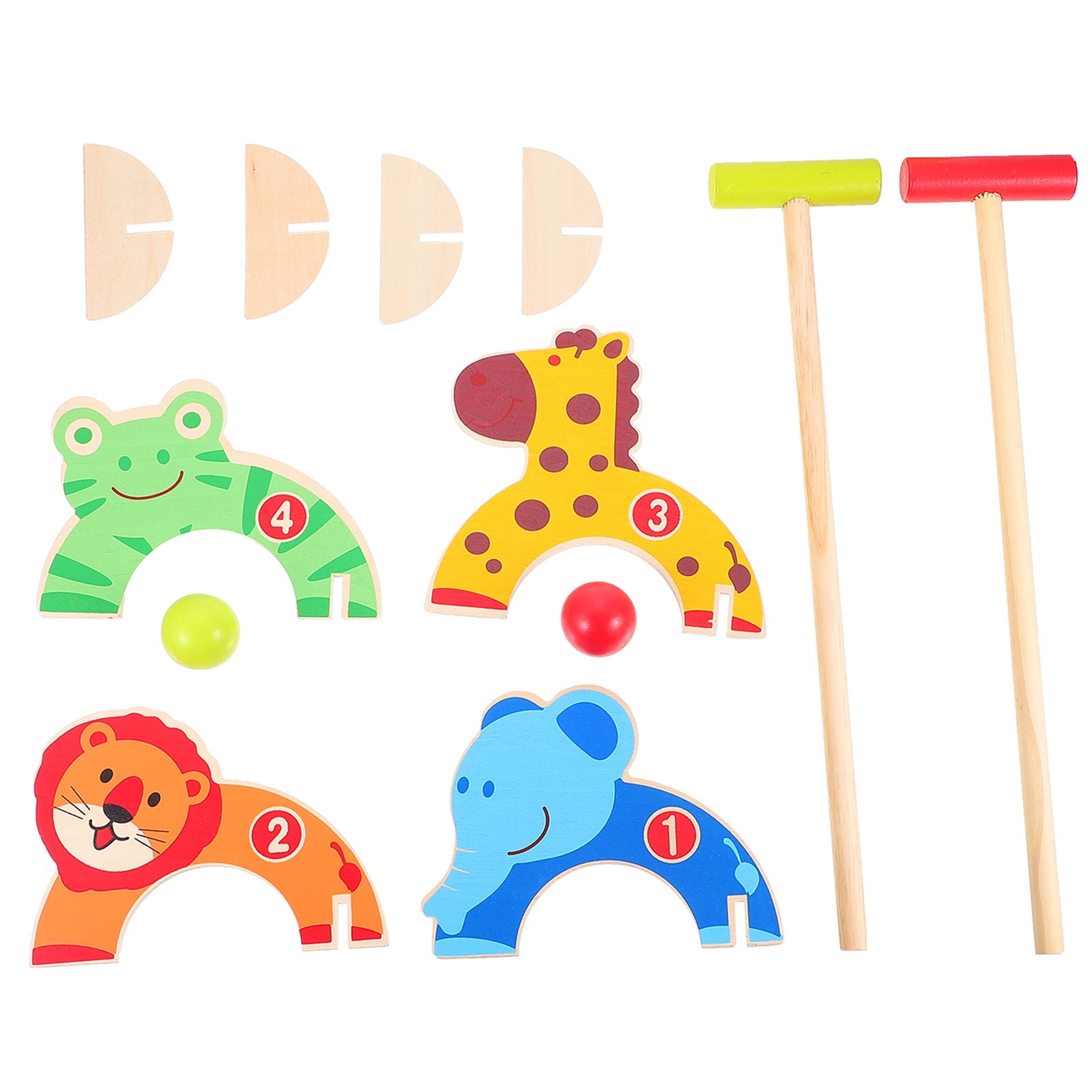 Worgeous 8pcs Kids Animal Croquet Children Interactive Toys Educational ...