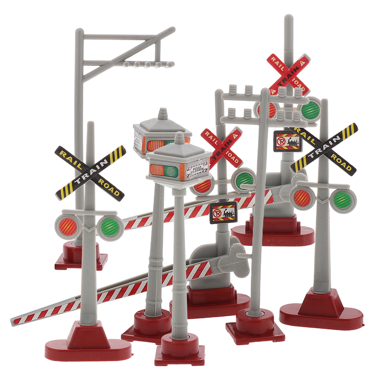Worgeous 8pcs Model Train Landscape Light Miniature Traffic Signal DIY ...
