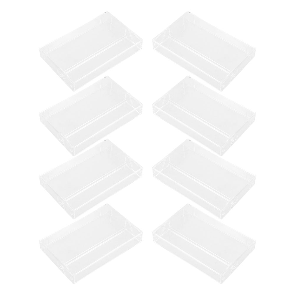 Worgeous 8pcs Retro Cassette Tape Holder Clear Plastic Cassette Storage ...