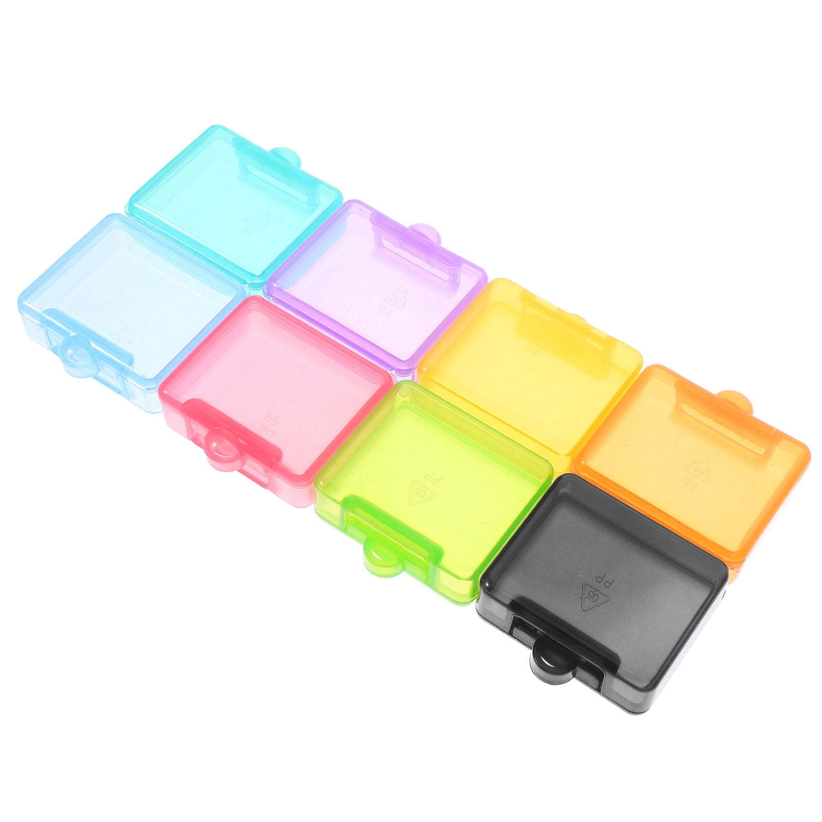 Worgeous 8pcs Small Pill Box Set Portable Pill Holder With Clear Lid ...