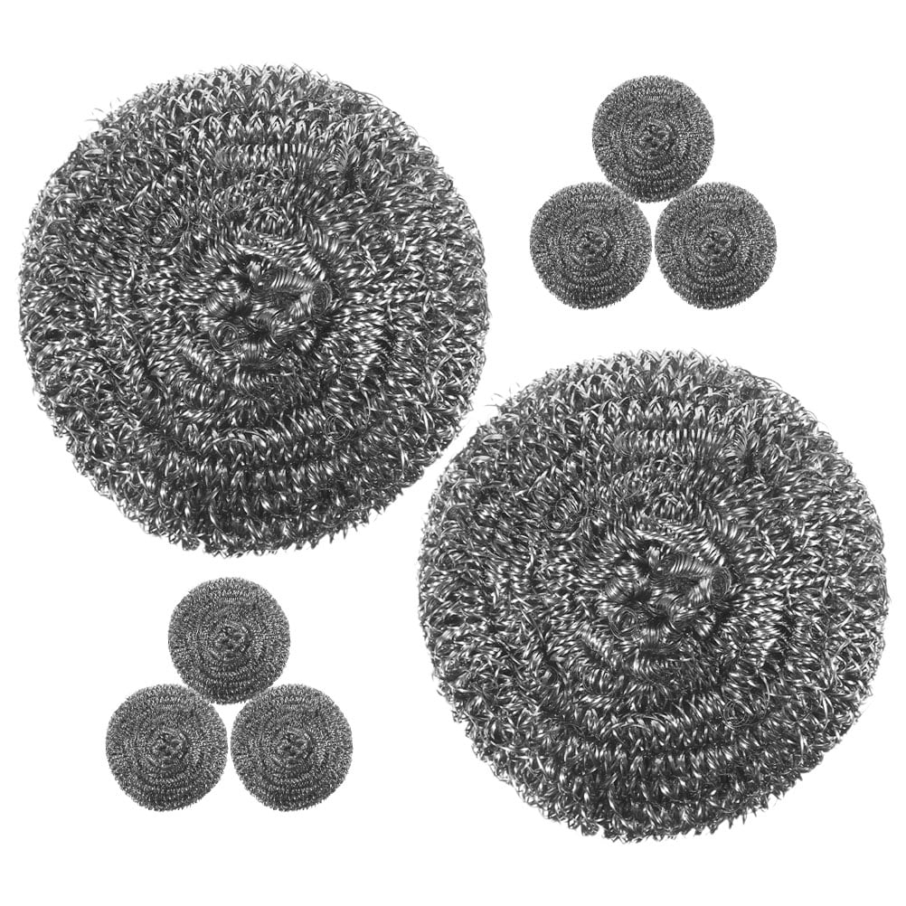 Worgeous 8pcs Stainless Steel Ball Dish Wash Scrubbers Pan Cleaning ...