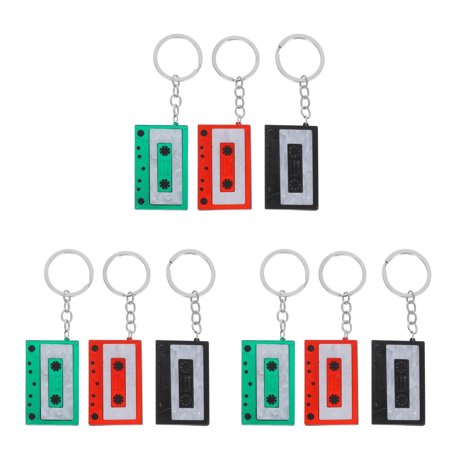 Worgeous 9 PCS Acrylic 90s Cassette Tape Keychain Retro TV Radio Key ...