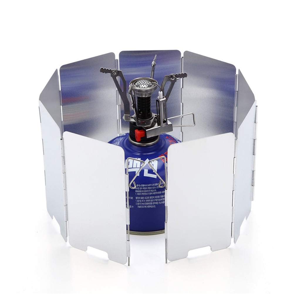 Worgeous 9 Plates Camping Cooking Shield Picnic Portable Stove Silver ...