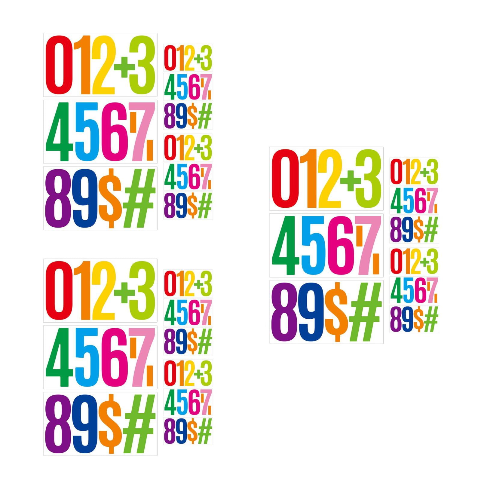 Worgeous 9 Sets Colorful Mailbox Numbers Sticker Waterproof Self ...