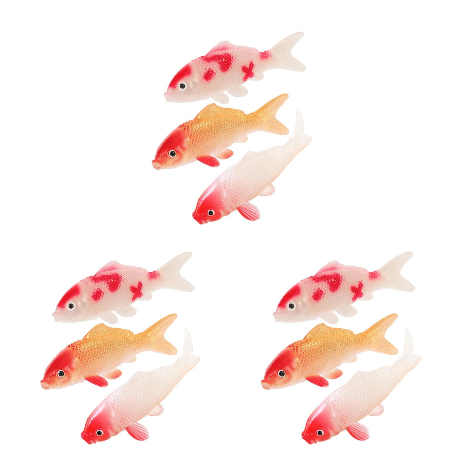 Worgeous 9 pcs Artificial Koi Fish Lifelike Plastic Goldfish For Fish ...