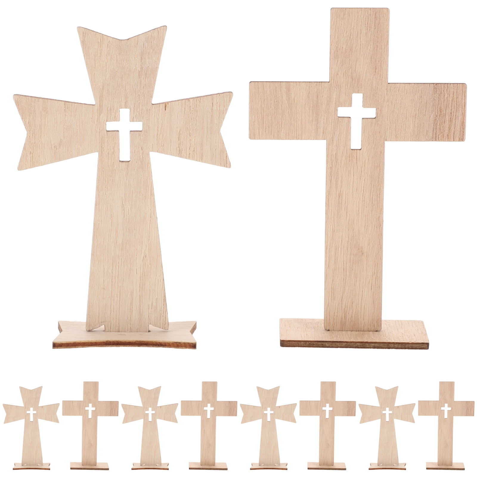 Worgeous 90 pcs DIY Unfinished Graffiti Wooden Cross Chips Kids Hand ...