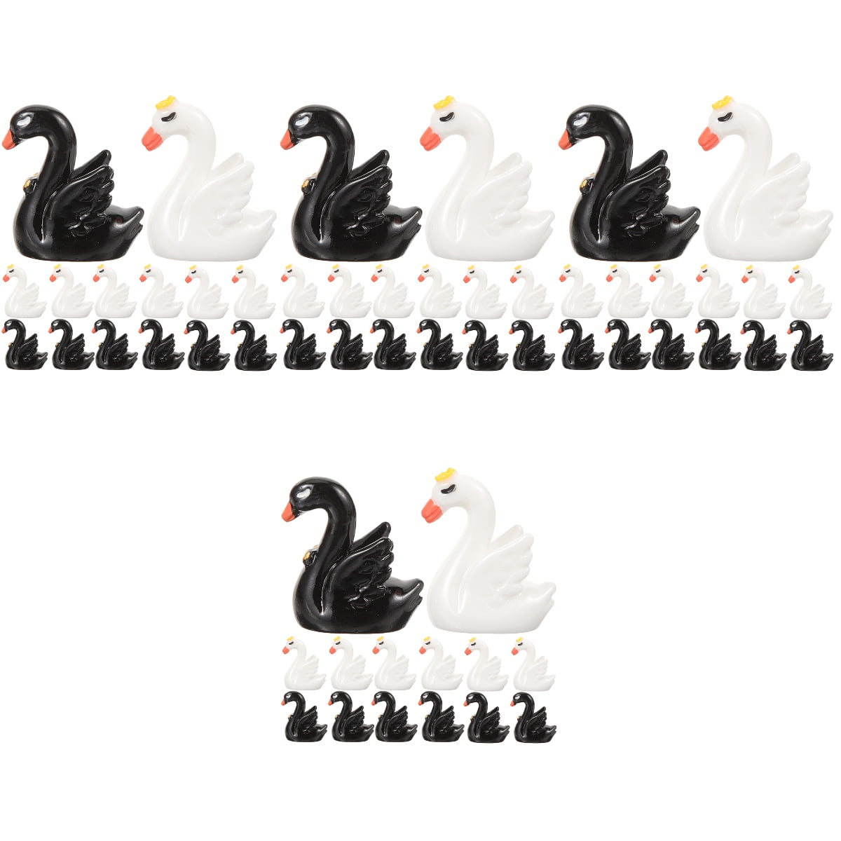 Worgeous 96 pcs Mini Resin Swan Figurines Swan Model Ornaments ...