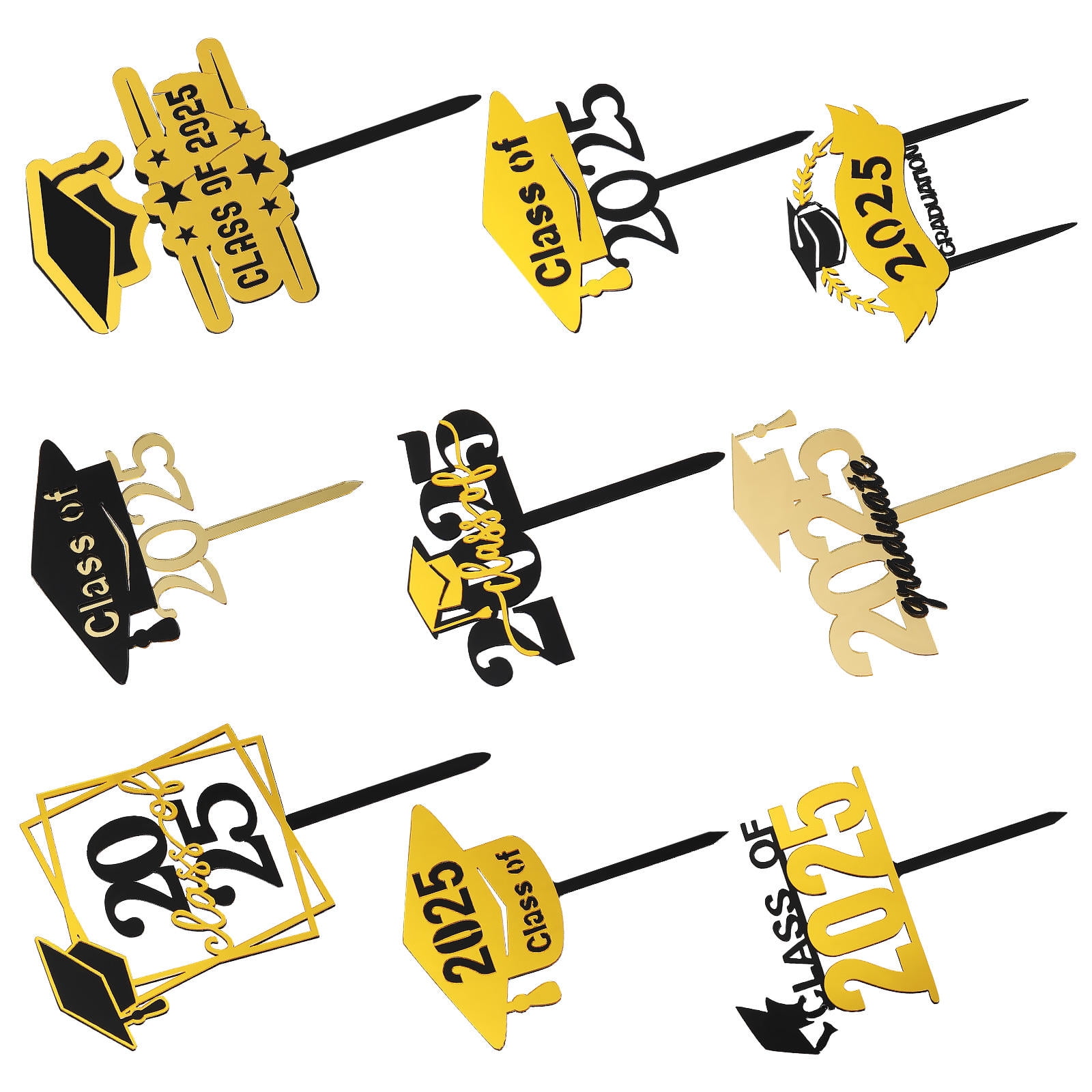 FONDOTIN Grad Cake Toppers, Multi-Color, Variety of Styles, Versatile ...