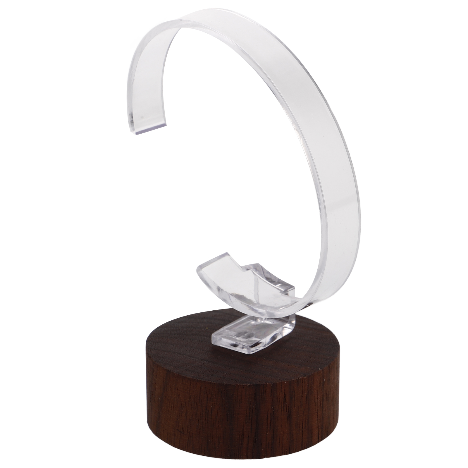 Worgeous Acrylic C Shape Watch Display Stand With Black Walnut Wood ...