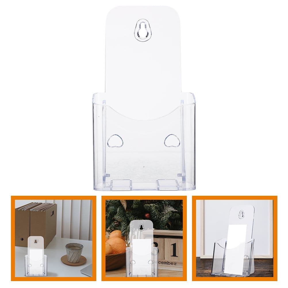 RENACLIPY Transparent Acrylic Wall Mounted Office Magazine Holder File ...
