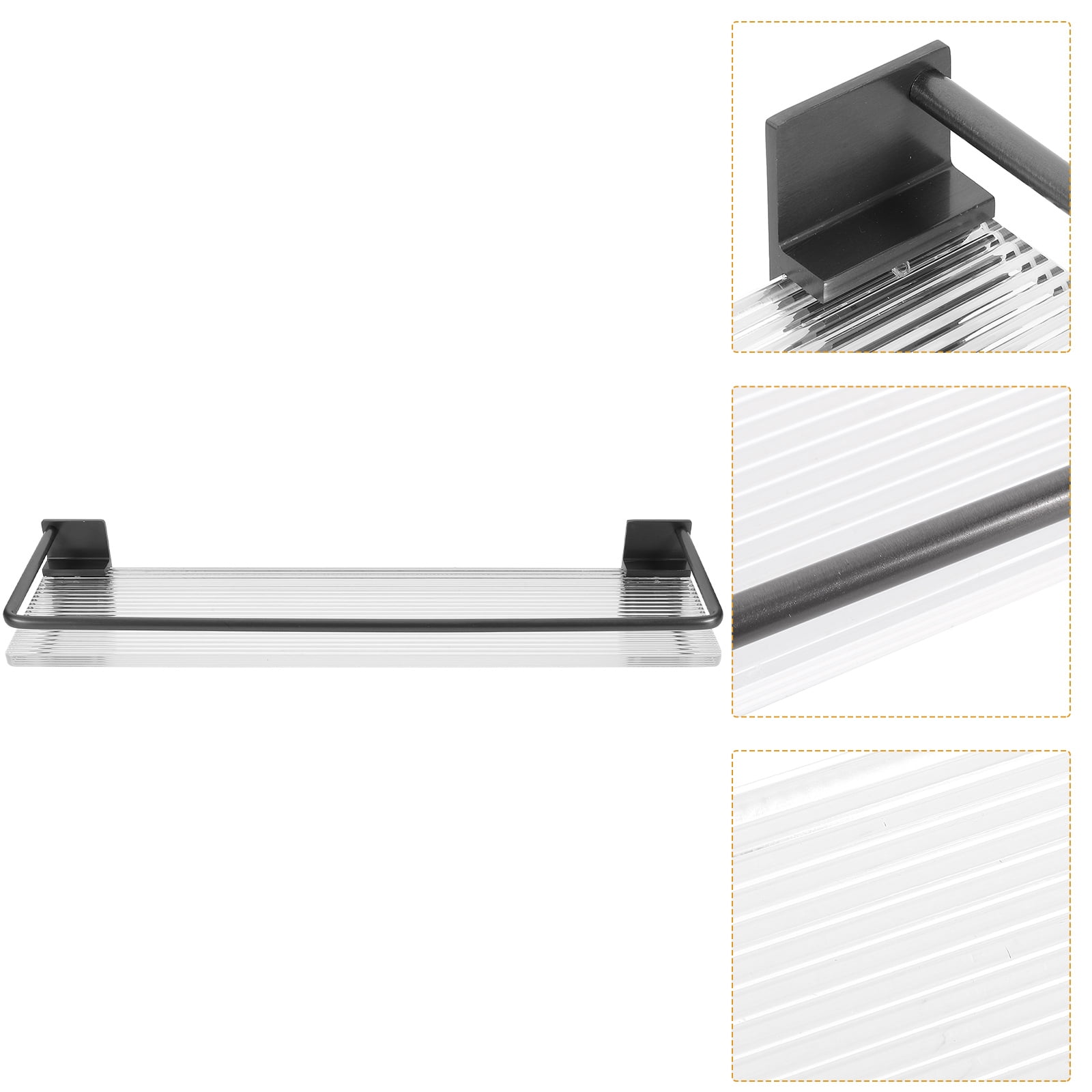 Worgeous Acrylic Floating Shelf with Towel Bar for Bathroom Storage ...