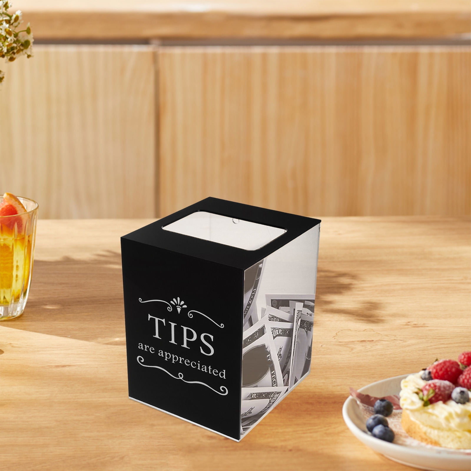 Worgeous Acrylic Tip Box Transparent Money Storage Container With Slot ...