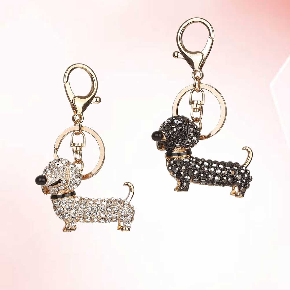 Worgeous Adorable Dachshund Puppy Shaped Keychain with Hanging Pendant ...