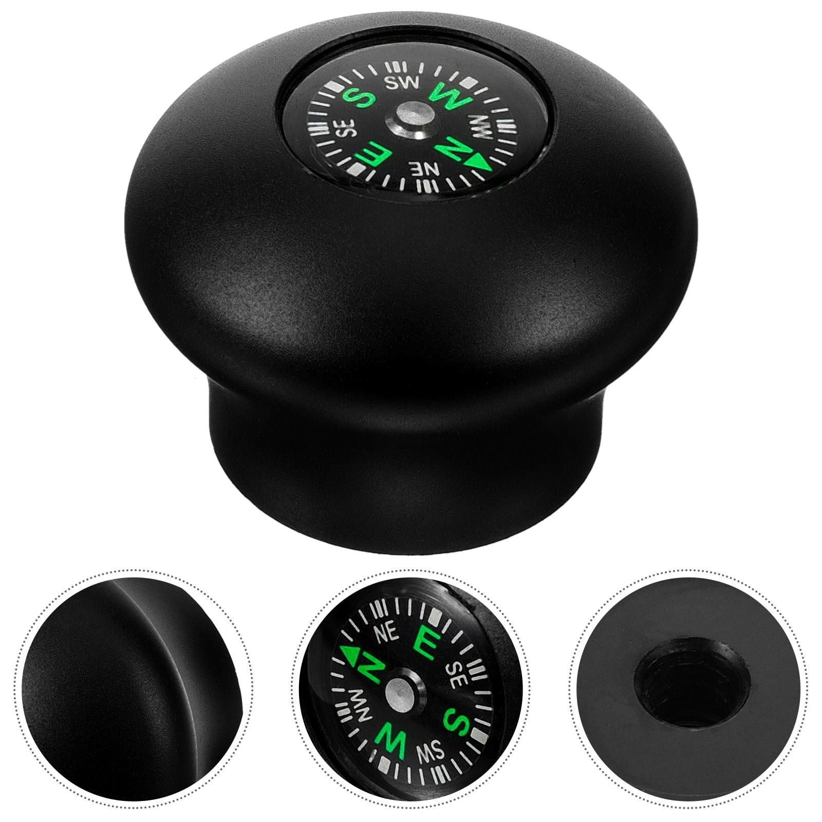 Worgeous Alpenstock Compass Pole Compasses Survival Tools Staff Black ...