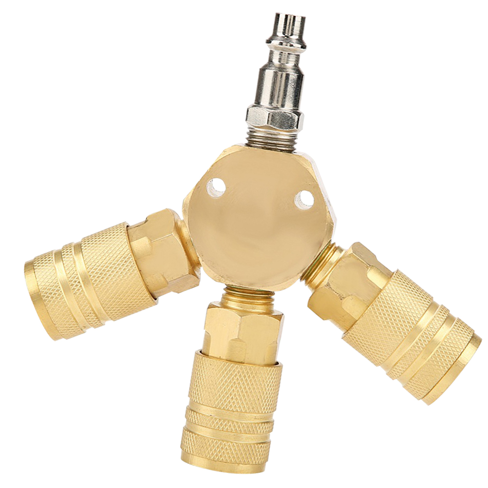 GOOHOCHY Golden Quick Connectors for Home Use Durable Metal Three Way ...