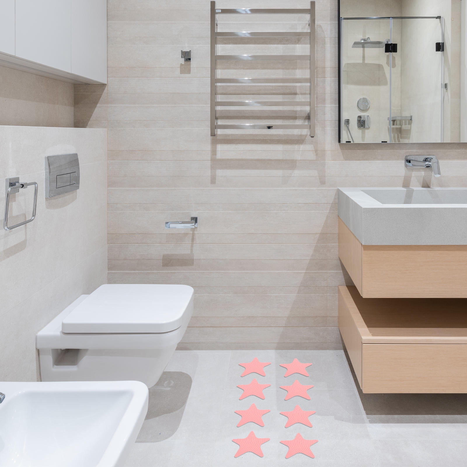 Worgeous Anti-Slip Bathtub Stickers 24Set Star Shaped Pink Decals For ...