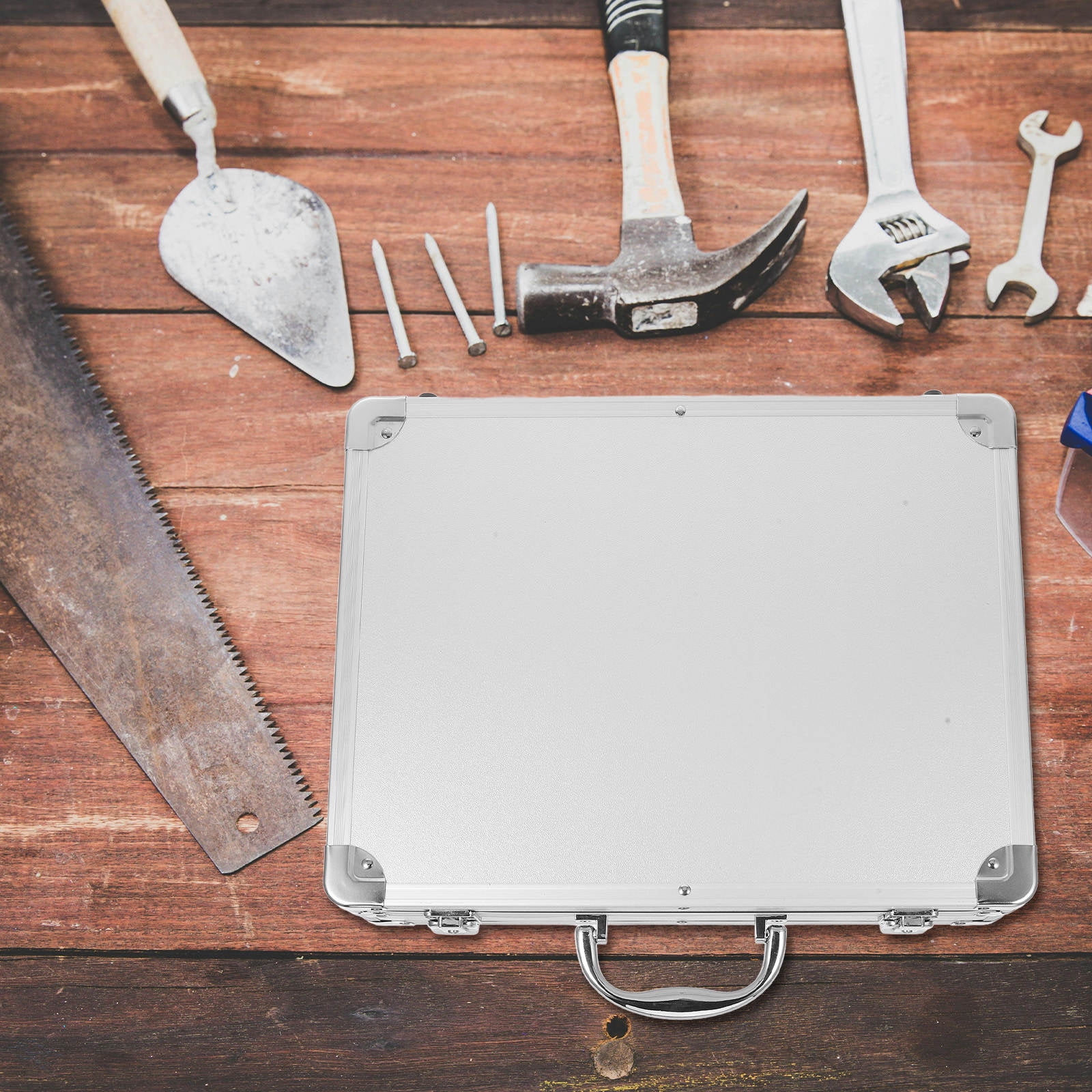 RENACLIPY Shockproof Waterproof Aluminum Alloy Multi-Function Tool Box Silver - Walmart.com