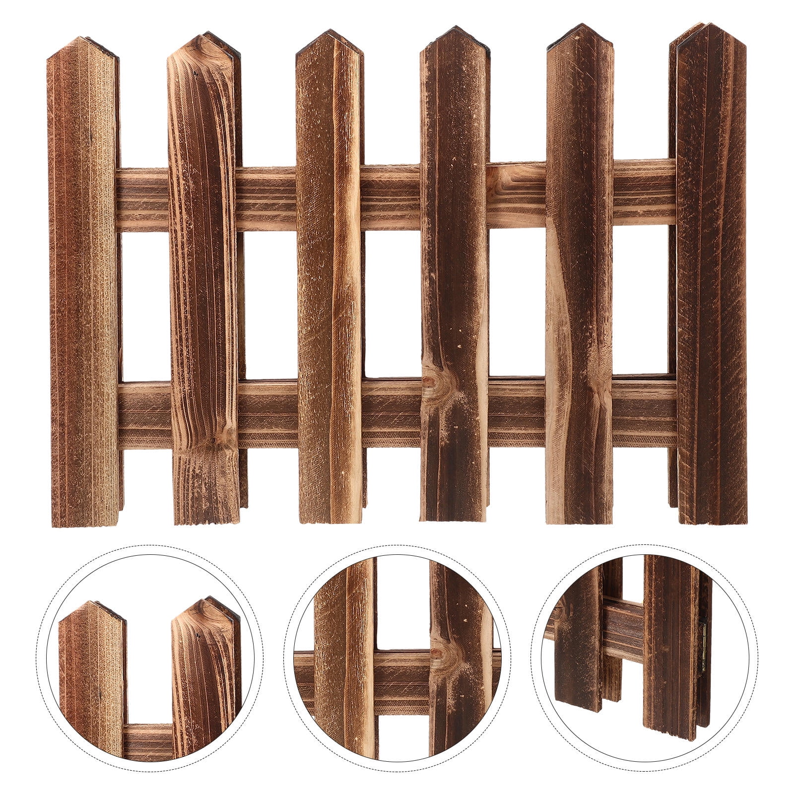 Phenofice Garden Border Edging Light Brown Wood 1 Set 15.7x11.8in ...
