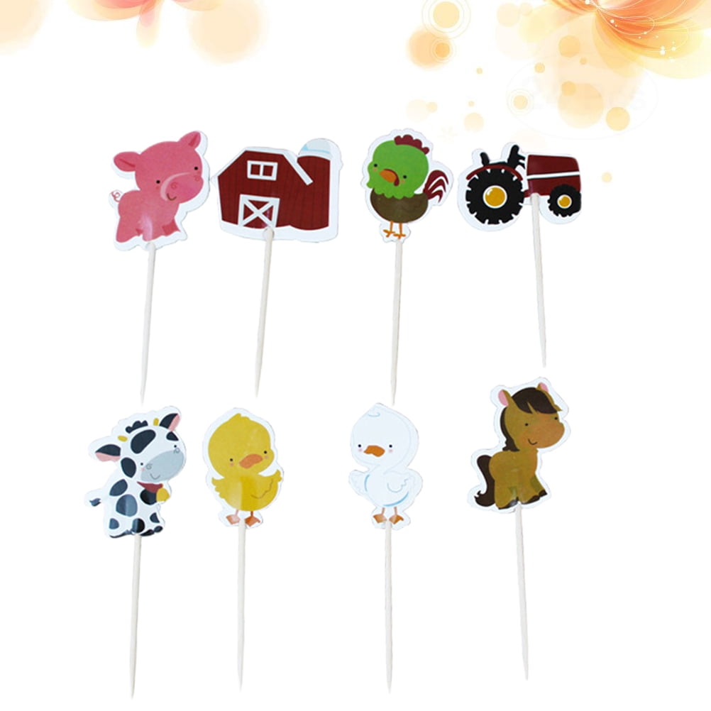 Worgeous Assorted Color Animals Cake Toppers Paper Decorations for Kids ...