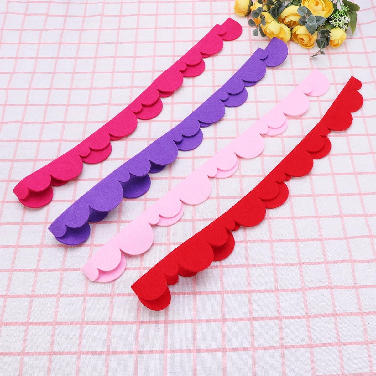 Worgeous Assorted Color Felt Blackboard Border Strips 4 Pack Decorative ...