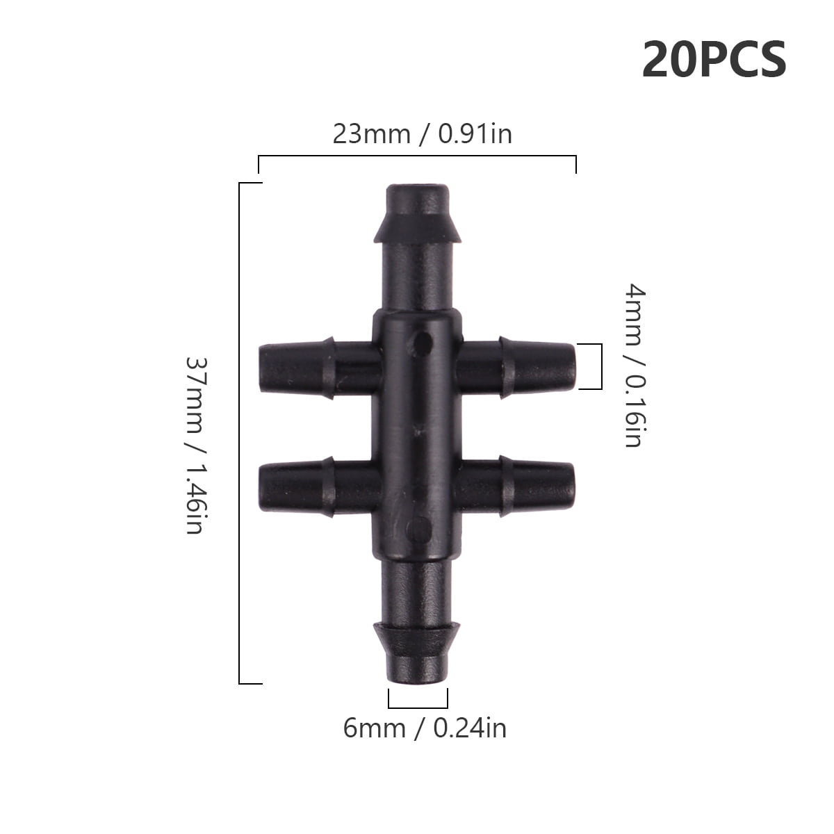 Worgeous Automatic Sewer Micro Tubing Connector 3.8x2.4cm Black ...