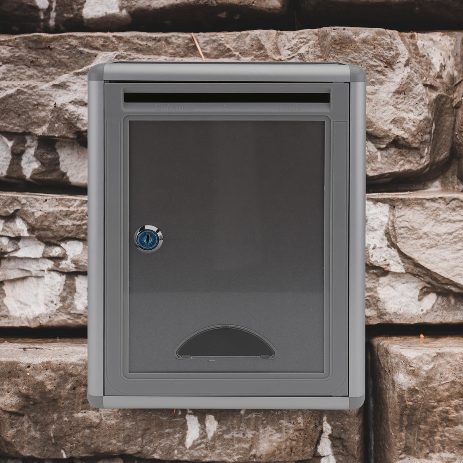 Worgeous Ballot Box with Lock Key Wall Mounted Mailbox Office Silver ...