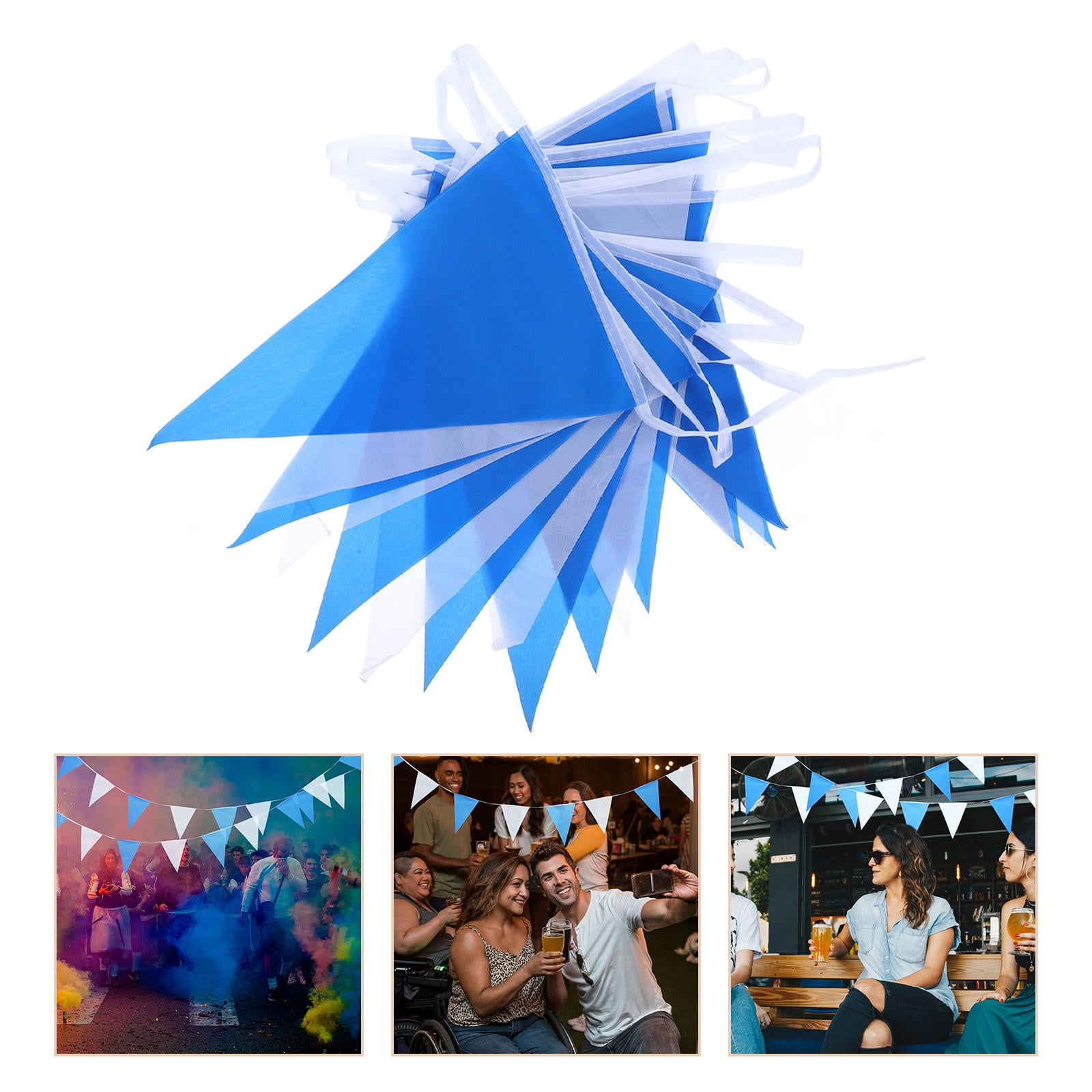 Worgeous Bavarian Pennant Banner Blue and White 25 Flags 11.8X7.9X0.0in ...