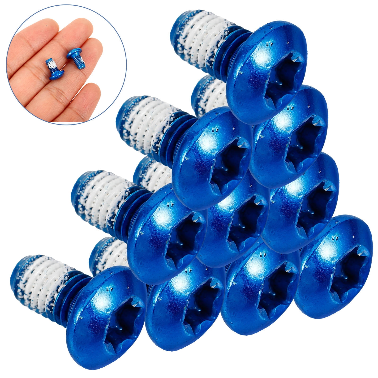 Worgeous Brake Disc Fixed Screws Bike Brake Disc Screw Blue 10Pcs ...