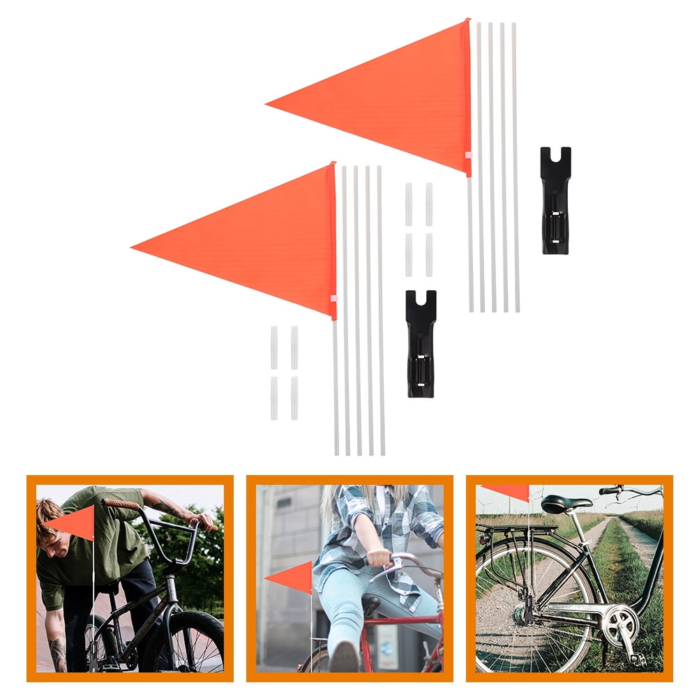 Raindrops 2 Sets Rectangular Bike Flags for Cyclists with ABS Plastic ...