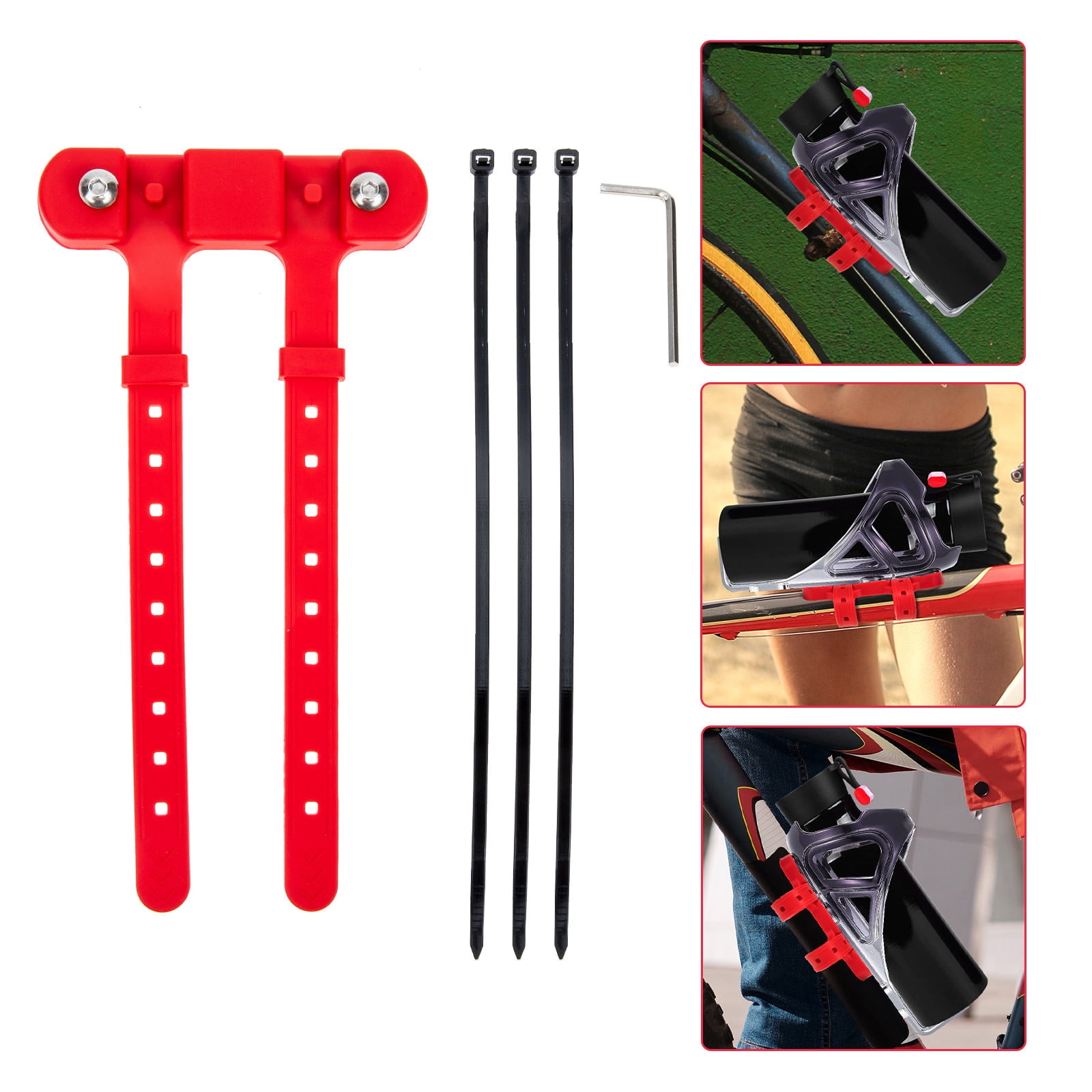 Worgeous Bike Water Bottle Holder Made of Strong Silicone for Bike Use Red Color Fits Most Bikes ...