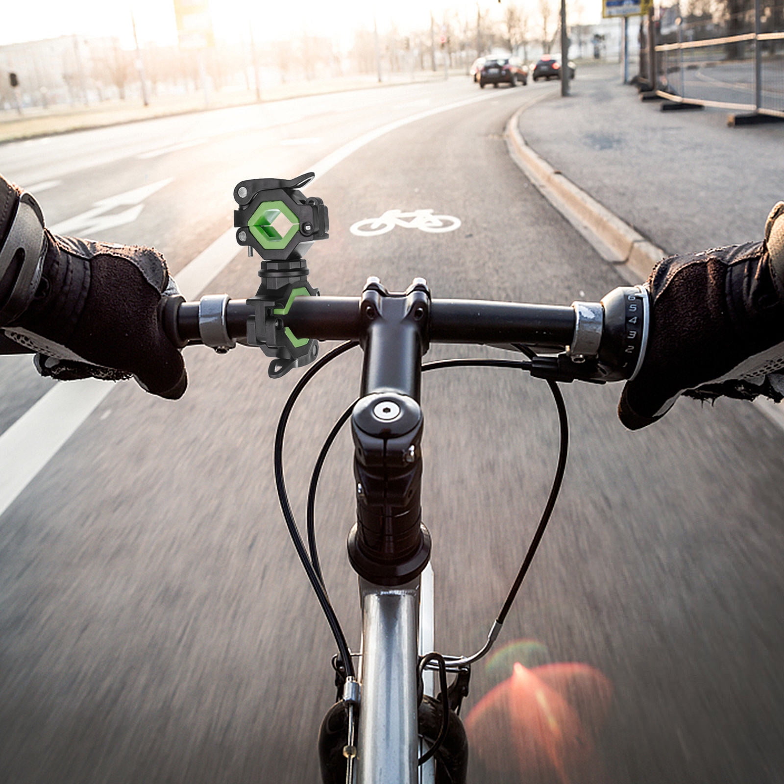 Worgeous Black Bike Light Bracket for Front Lamp Holder with 360-Degree ...