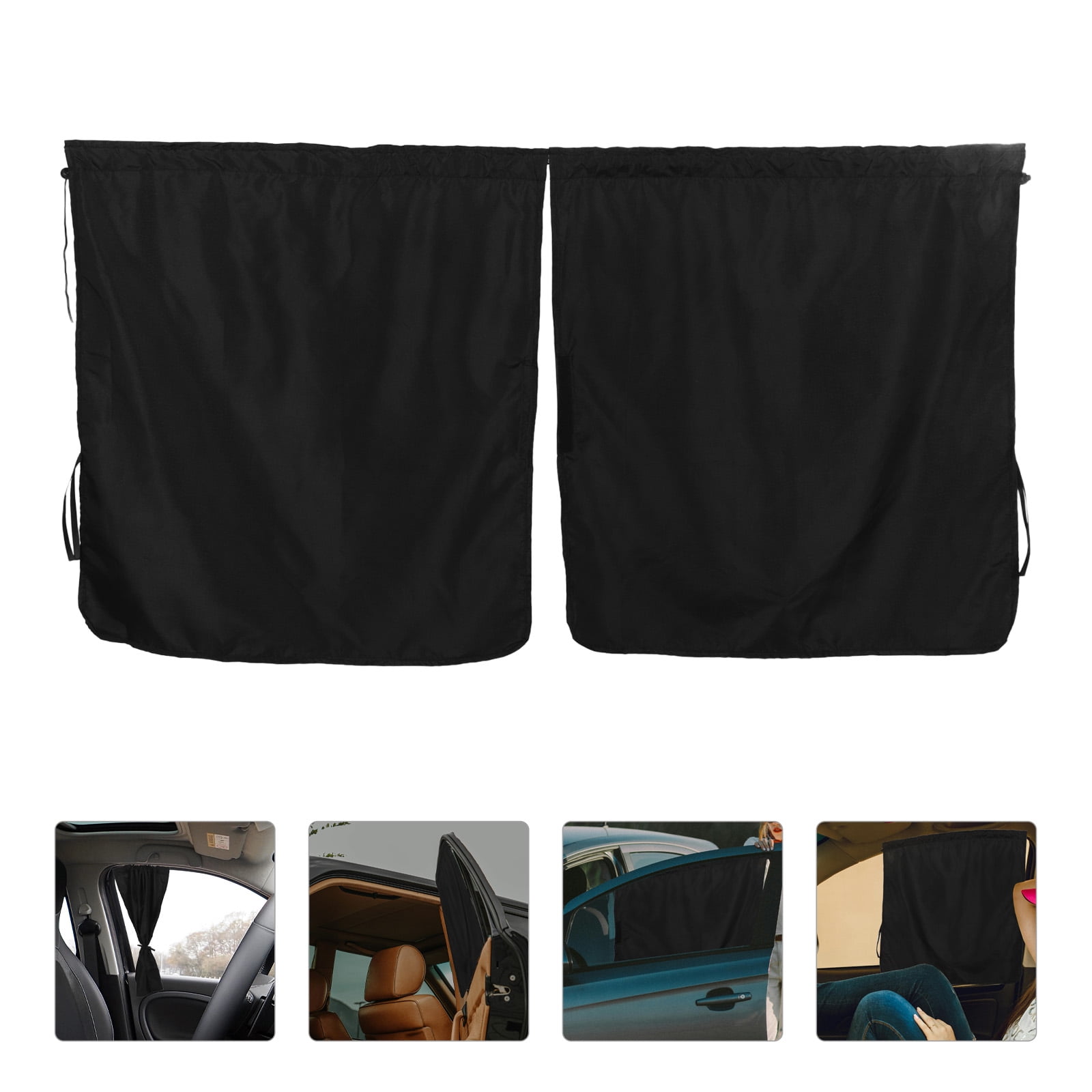 Worgeous Vehicle Privacy Curtain Car Divider Curtain Black Polyester ...