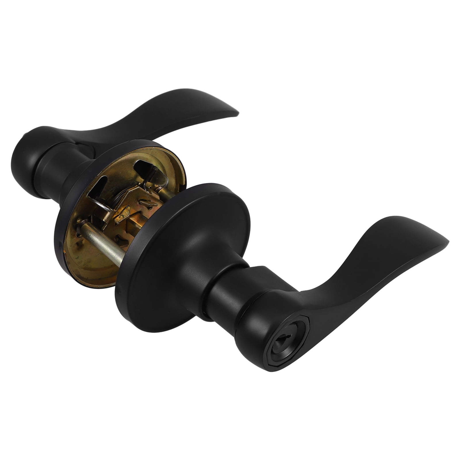 Worgeous Black Door Lever Mortise Knob Ultra-long Curtain Rod Locks for ...