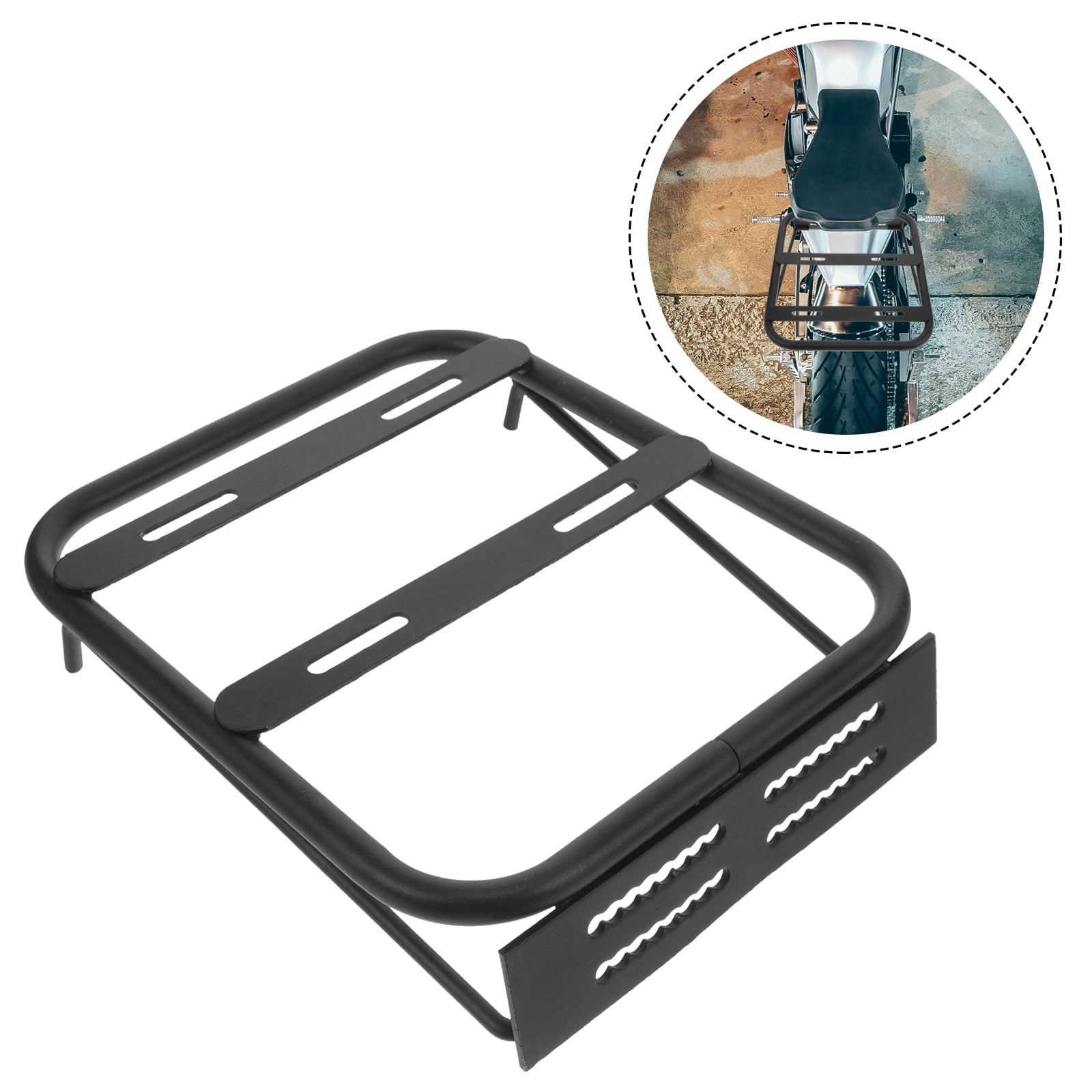 Worgeous Black Motorcycle Rear Luggage Rack with Iron Frame for ...