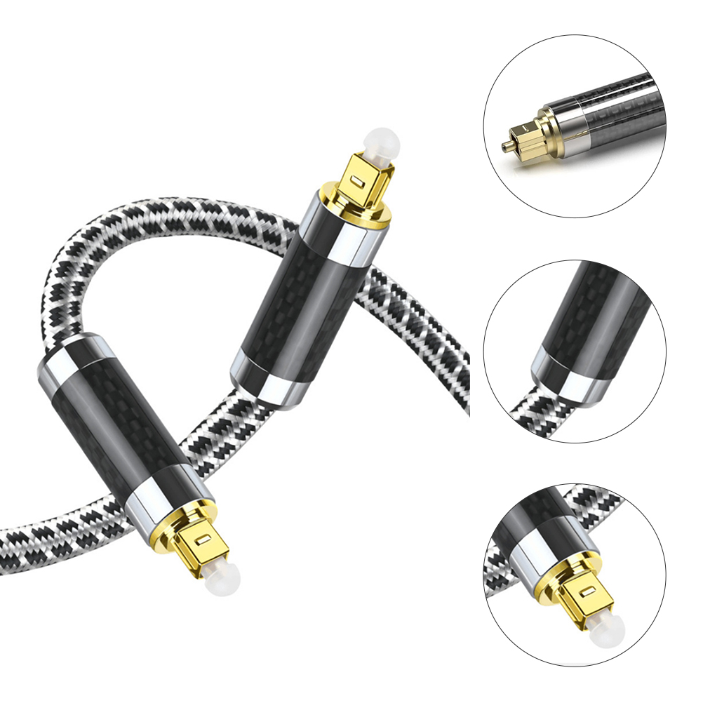 Worgeous Black Optical Fiber Audio Cable for Speakers 1 Meter Male to ...