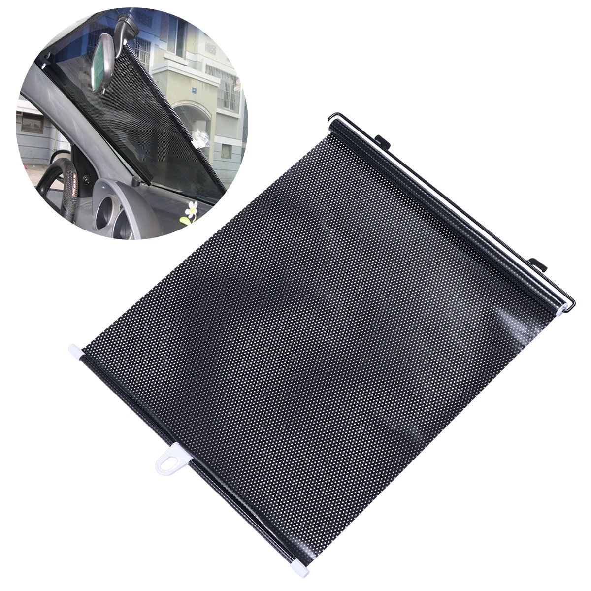 Worgeous Black PVC Shade Curtain for Side Window Use Retractable ...